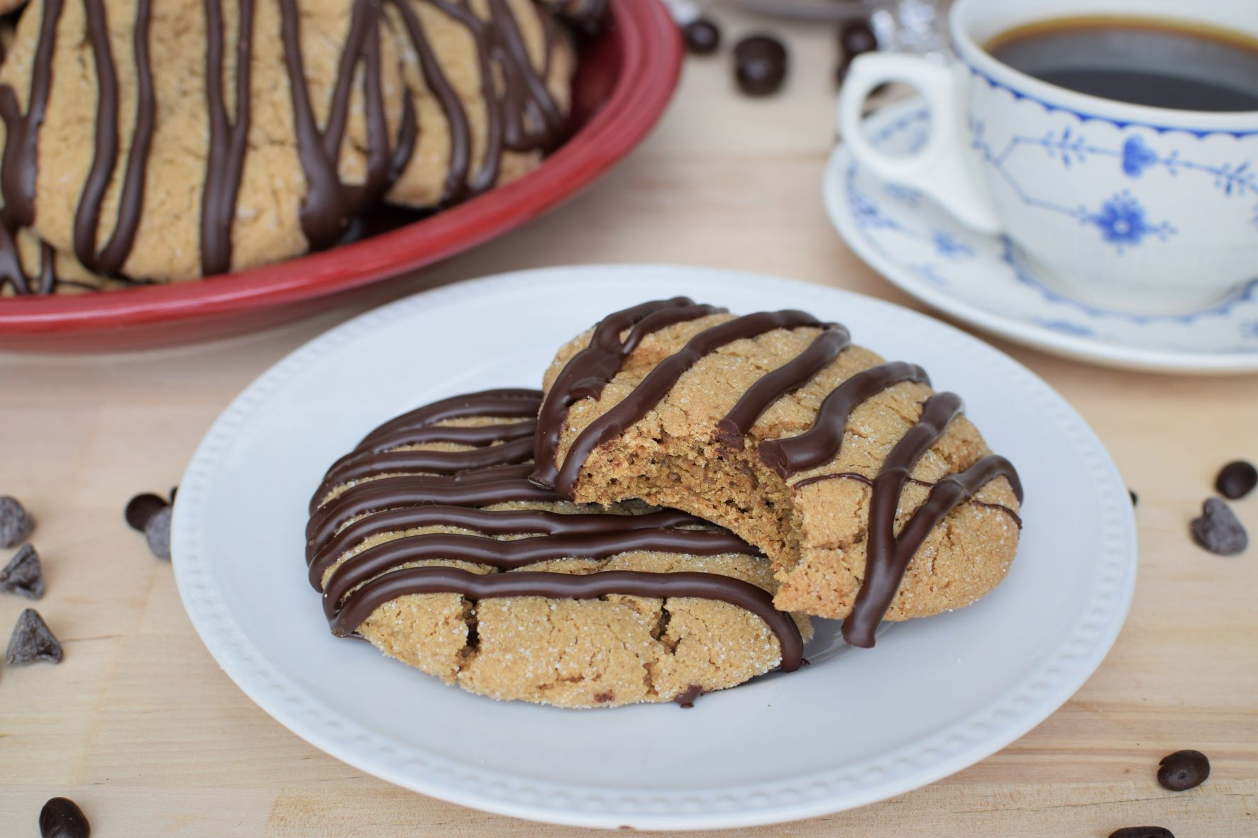 'Good' Coffee Cookies with Chocolate Drizzle - This Bread Will Rise