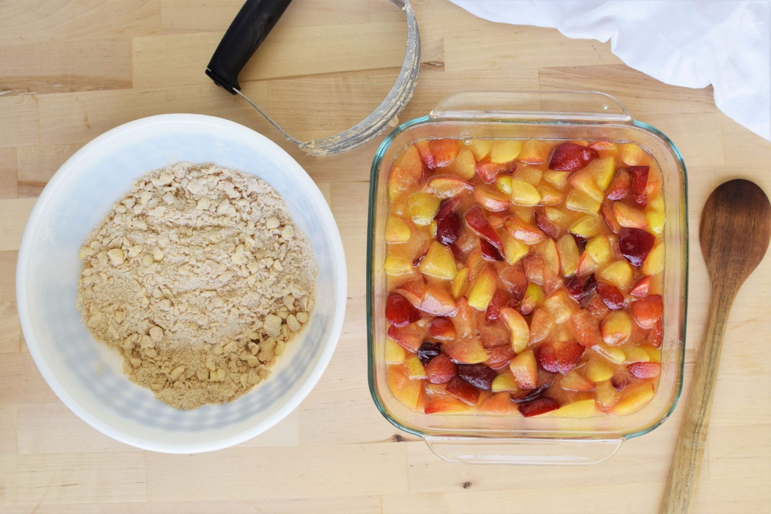 Honeyed Plum Cobbler with Spiced Biscuits - This Bread Will Rise